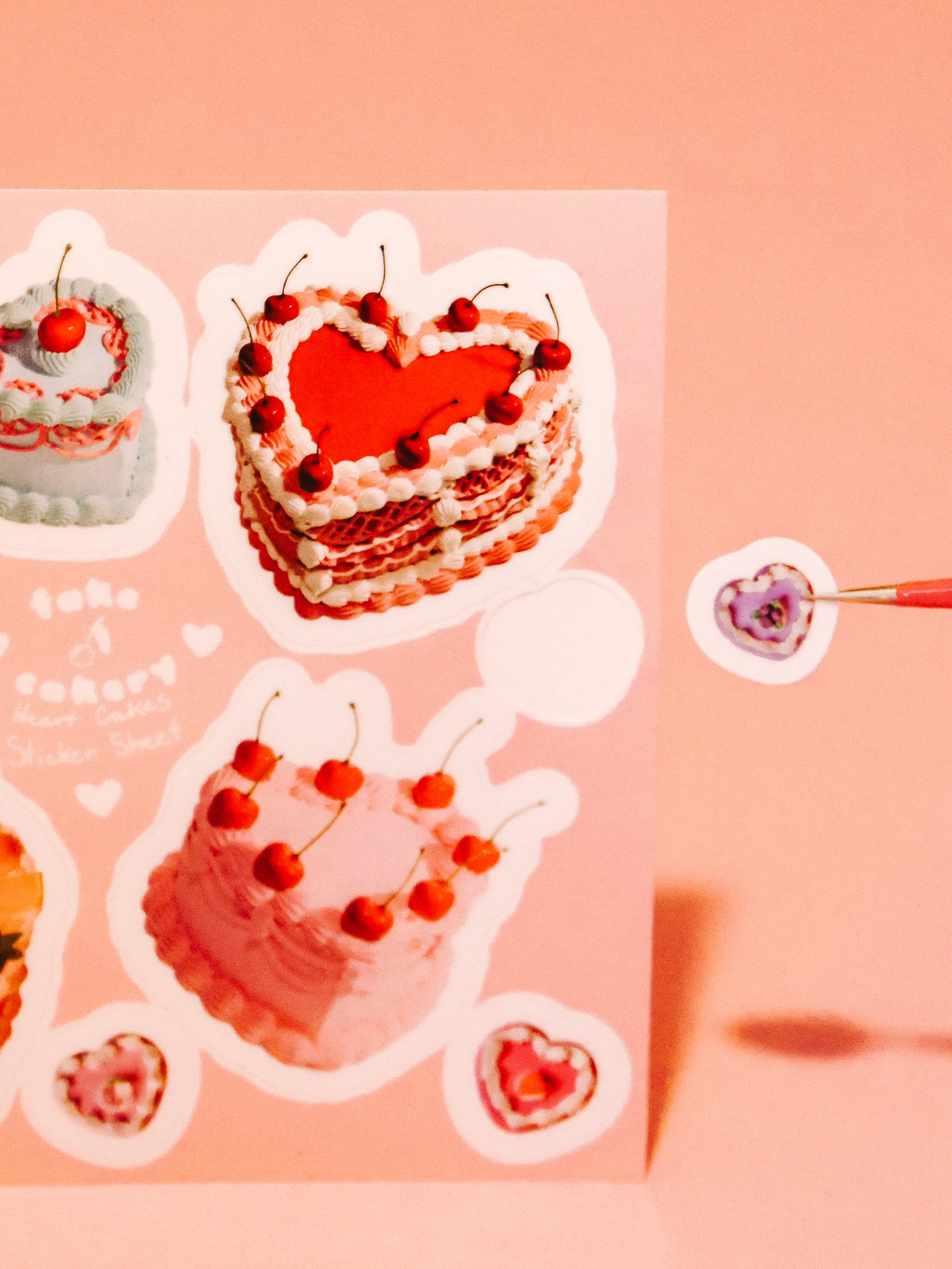 Heart Cakes Sticker Sheet – Fake Cakery